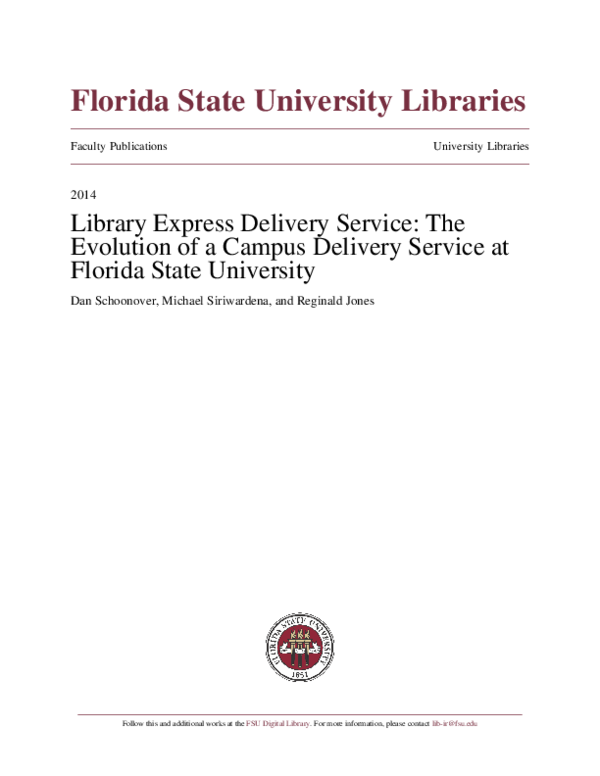 (PDF) Library Express Delivery Service: The Evolution of a Campus ...