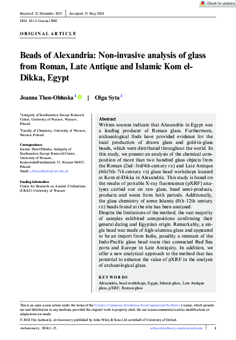 (PDF) Beads of Alexandria: Non-invasive analysis of glass from Roman ...