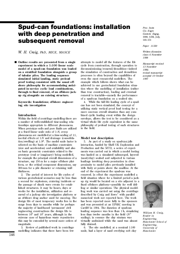 (PDF) Spud-Can Foundations: Installation with Deep Penetration and ...