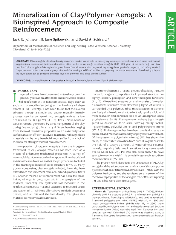 (PDF) Mineralization of Clay/Polymer Aerogels: A Bioinspired Approach ...