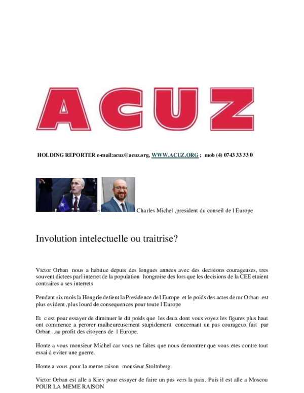 (PDF) Charles michel vwersus Victor Orban | lucian cornescu - Academia.edu