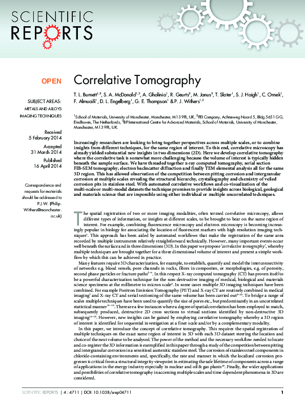 (PDF) Correlative Tomography