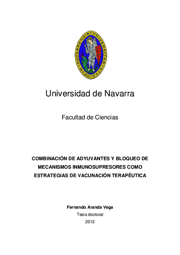 (PDF) Combinación de adyuvantes y bloqueo de mecanismos ...