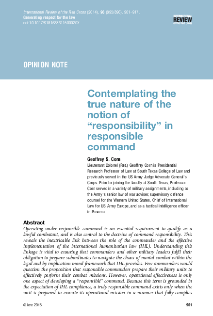 (PDF) Contemplating the true nature of the notion of “responsibility ...