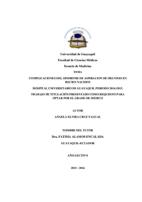 (PDF) Complicaciones del sindrome de aspiración de meconio en recien ...
