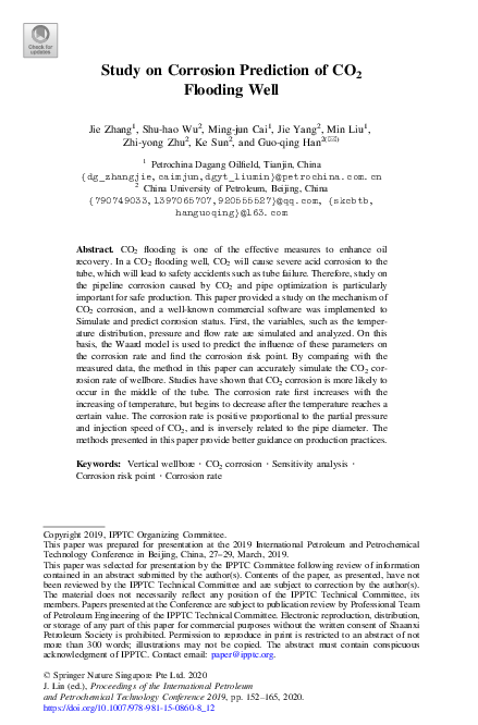 (PDF) Study on Corrosion Prediction of CO2 Flooding Well