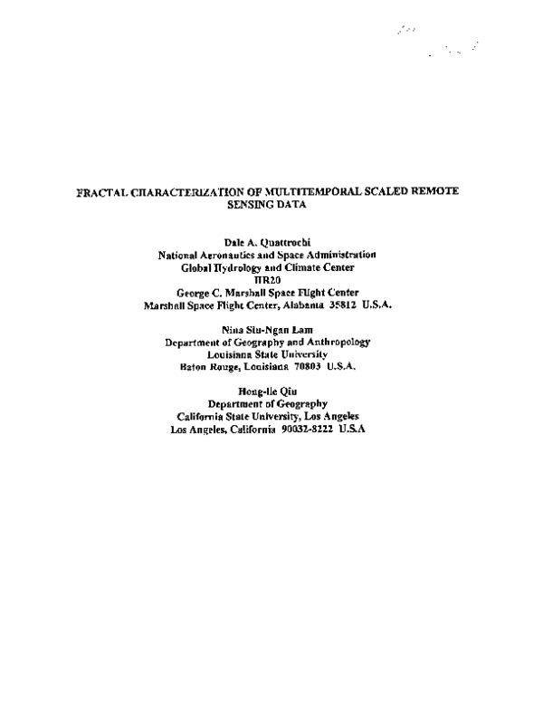(PDF) Fractal Characterization of Multitemporal Scaled Remote Sensing Data