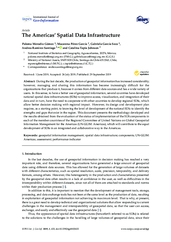 (PDF) The Americas’ Spatial Data Infrastructure