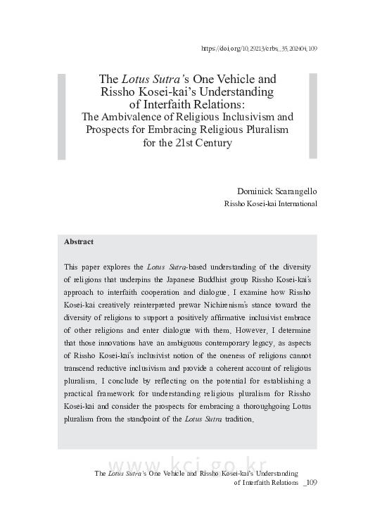 (PDF) (Published Version) The Lotus Sutra's One Vehicle and Rissho ...