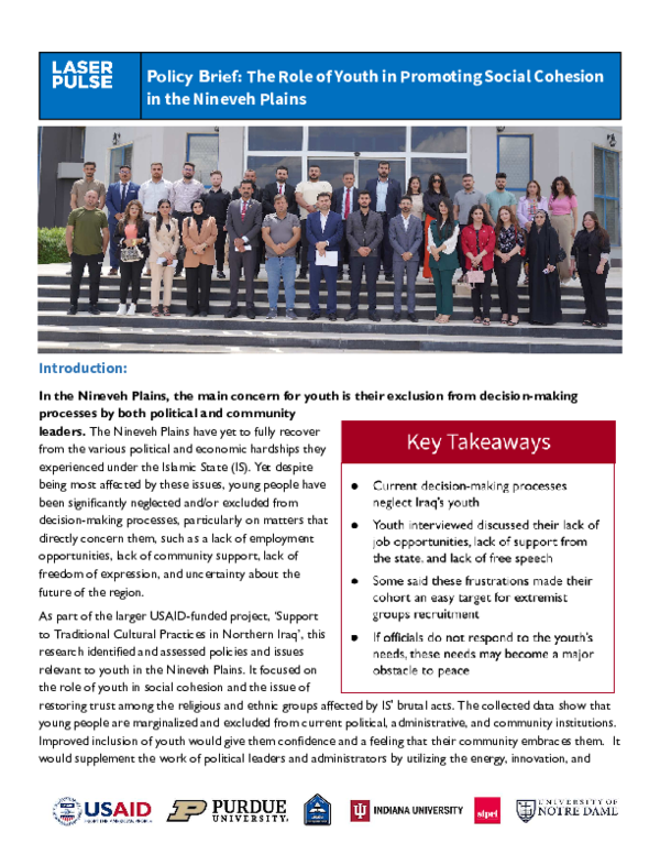(PDF) Policy Brief: The Role of Youth in Promoting Social Cohesion in ...