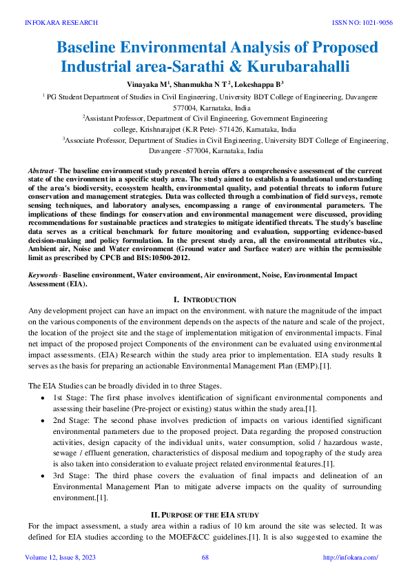 (PDF) Baseline Environmental Analysis of Proposed Industrial area ...