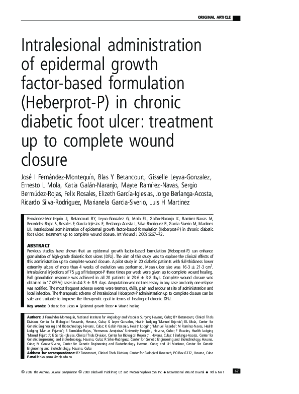 (PDF) Intralesional administration of epidermal growth factor‐based ...