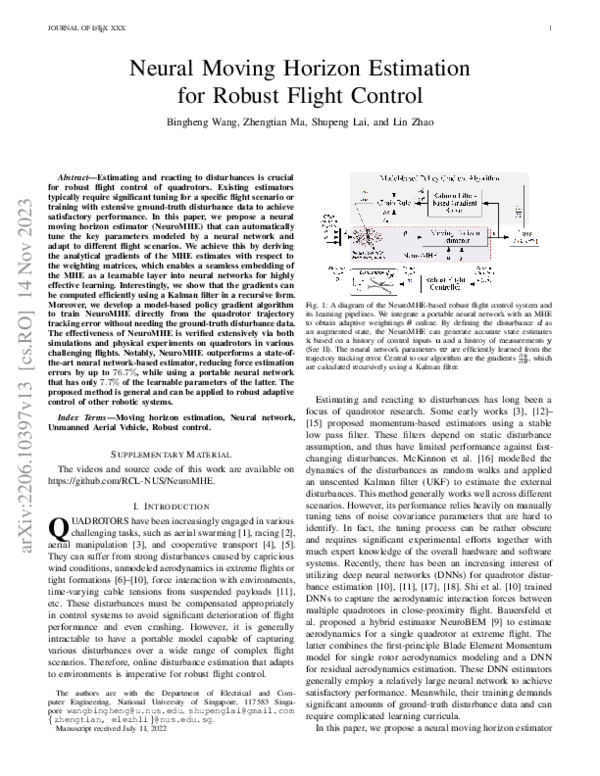 (PDF) Neural Moving Horizon Estimation for Robust Flight Control