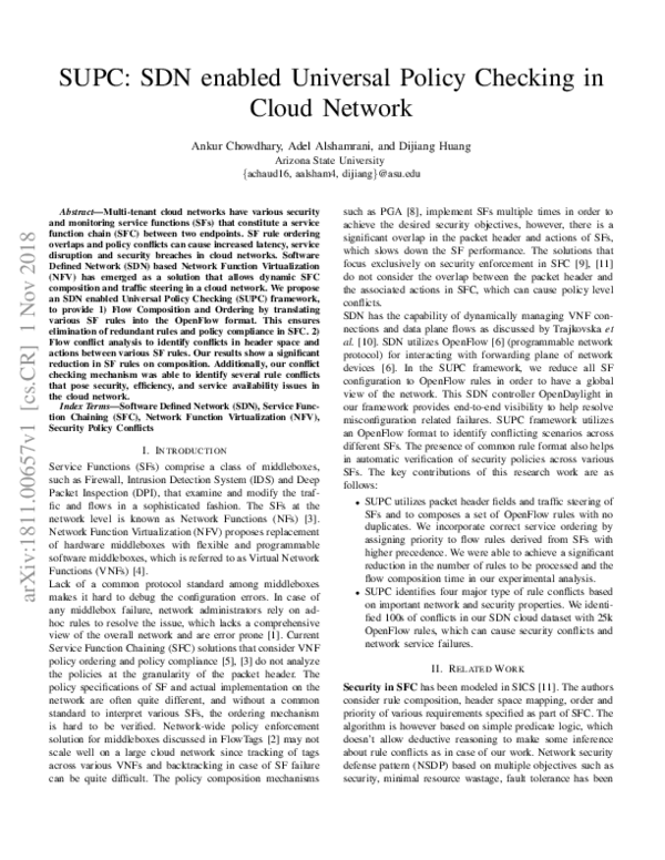(PDF) SUPC: SDN enabled Universal Policy Checking in Cloud Network