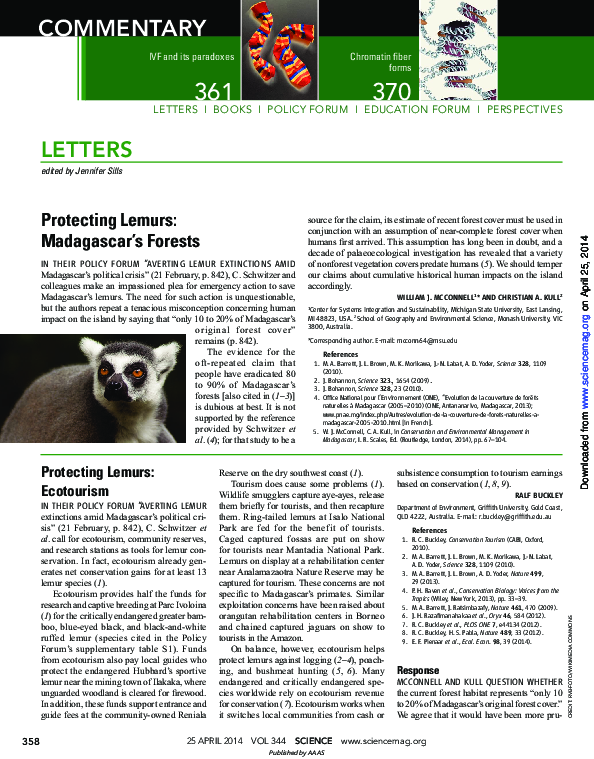 (PDF) Protecting Lemurs—Response
