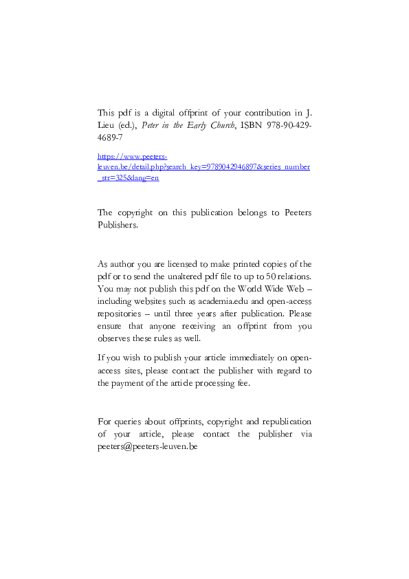 (PDF) Simon, Simon-Pierre, Pierre dans les versions syriaques des ...