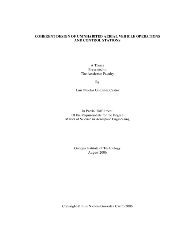 (PDF) Coherent Design of Uninhabited Aerial Vehicle Operations and ...