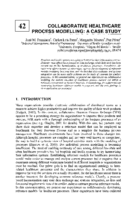 (PDF) Collaborative Healthcare Process Modelling: A Case Study