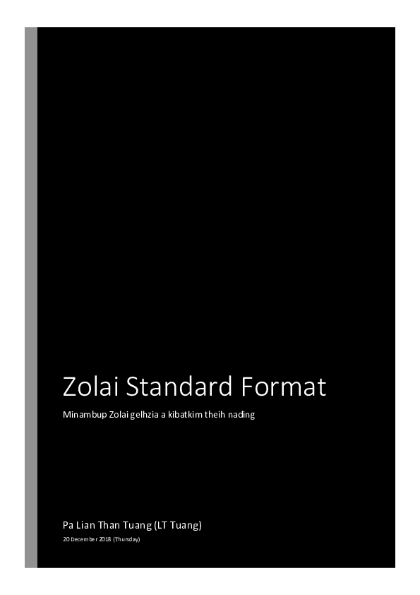 (PDF) Zolai Standard Format