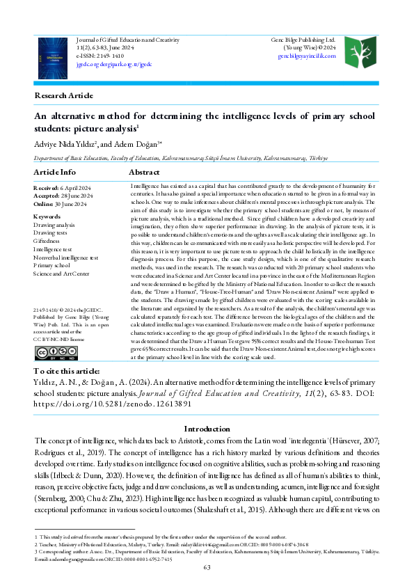 (PDF) An alternative method for determining the intelligence levels of ...