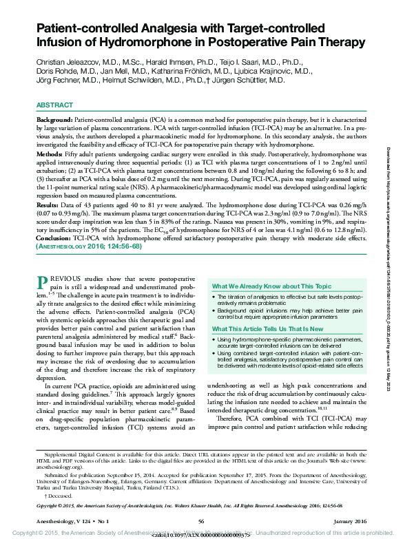 (PDF) Patient-controlled Analgesia with Target-controlled Infusion of ...