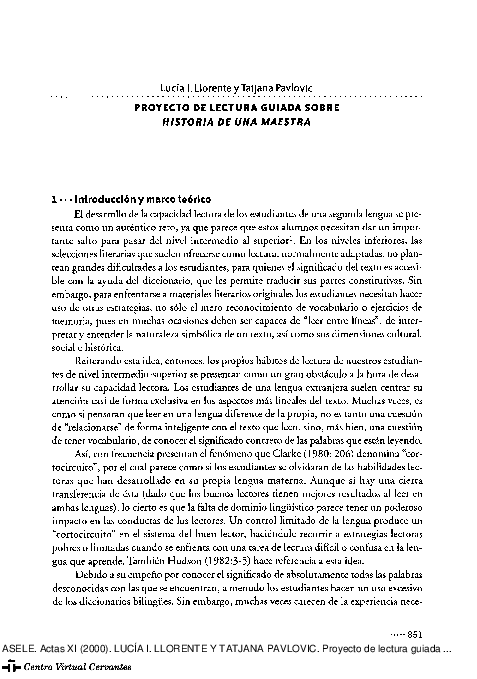 (PDF) Proyecto de lectura guiada sobre historia de una maestra
