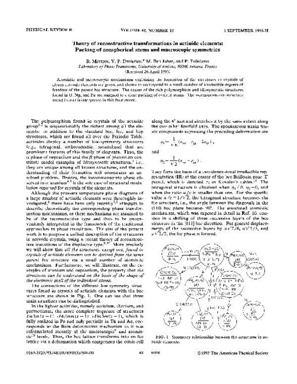 (PDF) Theory of reconstructive transformations in actinide elements ...