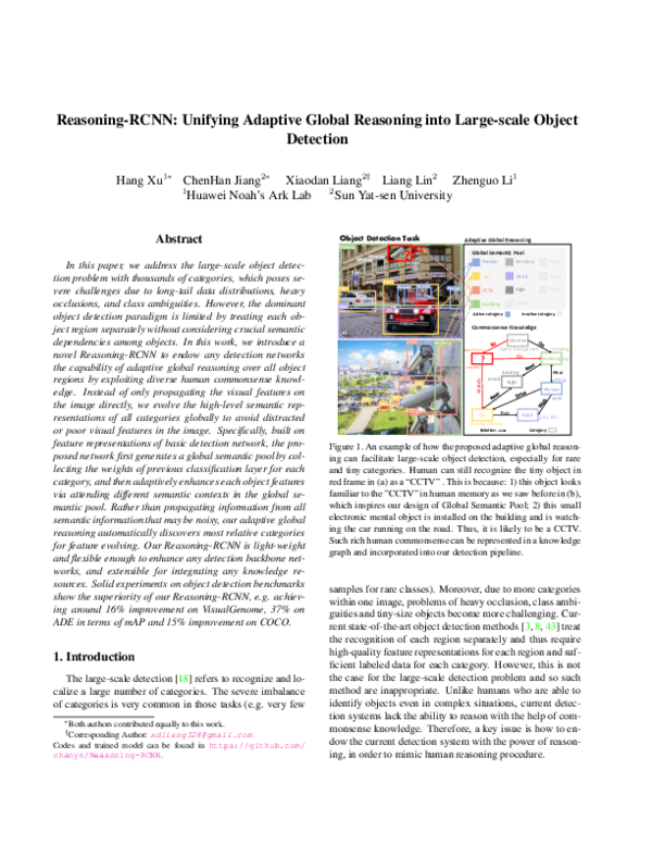 Pdf Reasoning Rcnn Unifying Adaptive Global Reasoning Into Large Scale Object Detection