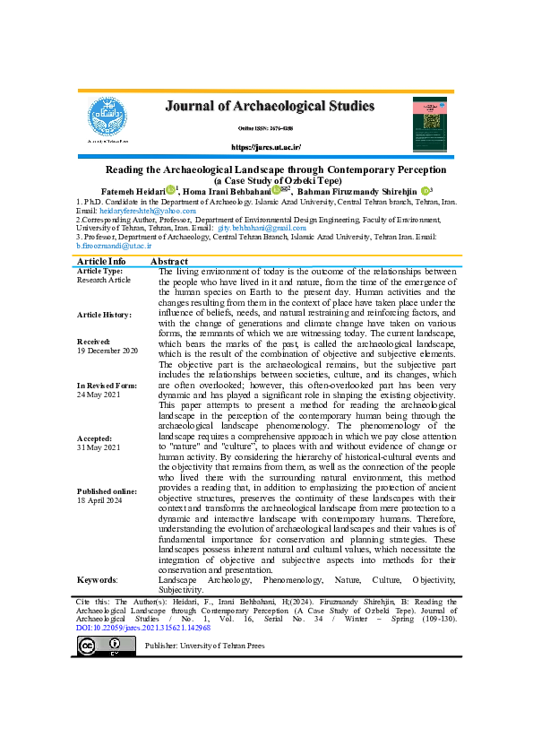 (PDF) Reading the Archaeological Landscape through Contemporary ...