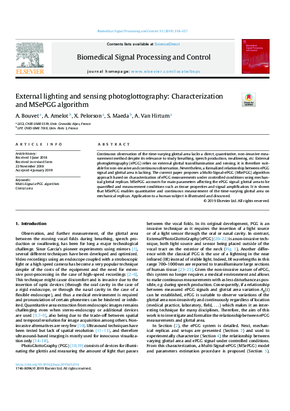 (PDF) External lighting and sensing photoglottography: Characterization ...