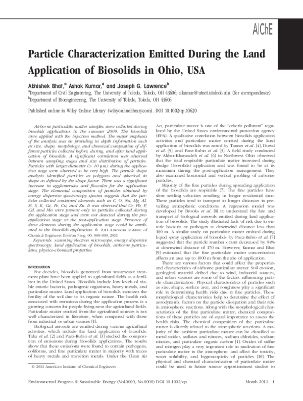 (PDF) Particle characterization emitted during the land application of ...