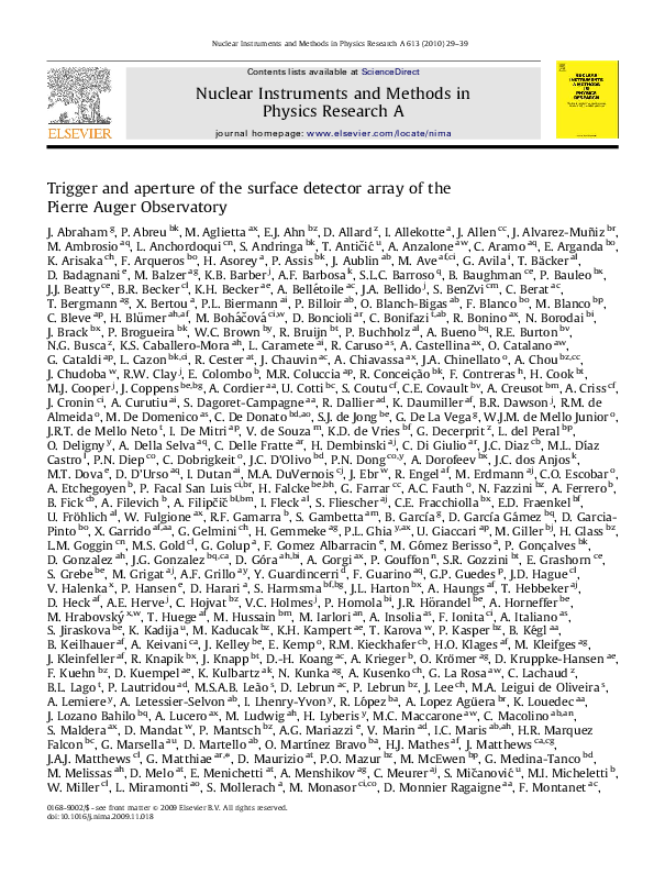 (PDF) Trigger and aperture of the surface detector array of the Pierre ...
