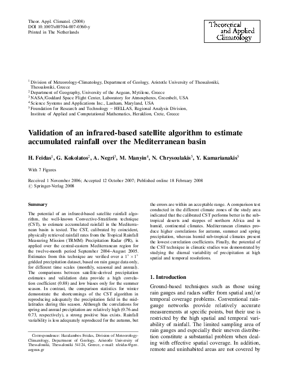 (PDF) Validation of an infrared-based satellite algorithm to estimate ...