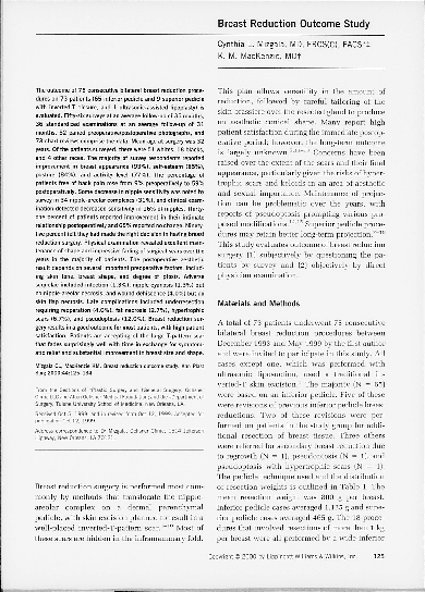 (PDF) Breast Reduction Outcome Study
