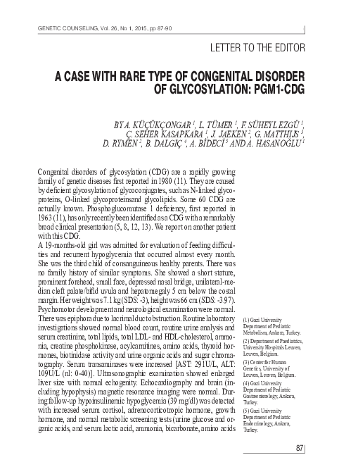 (PDF) A case with rare type of congenital disorder of glycosylation ...
