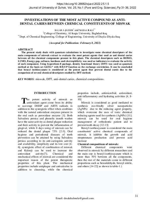 (PDF) Investigations of The Most Active Compound As Anti-dental Caries ...