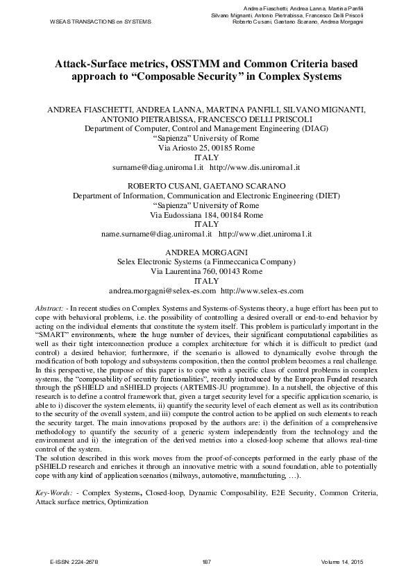 (PDF) Attack-Surface Metrics, OSSTMM and Common Criteria Based Approach ...