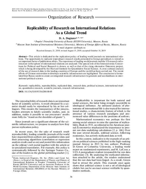 (PDF) Replicability of Research on International Relations As a Global ...
