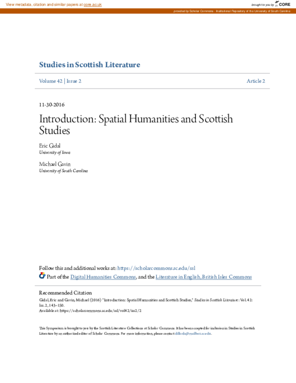 (PDF) Introduction: Spatial Humanities and Scottish Studies