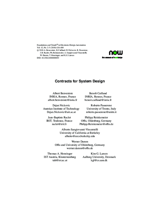 (PDF) Contracts for System Design
