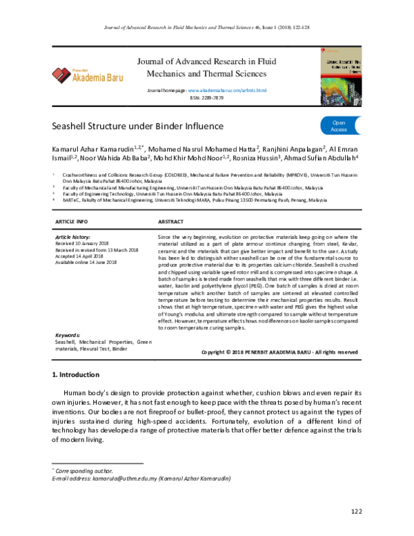 (PDF) Seashell Structure under Binder Influence