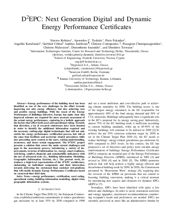 (PDF) D2EPC: Next Generation Digital and Dynamic Energy Performance ...