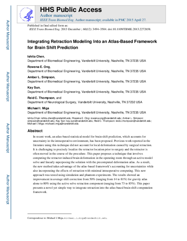 (PDF) Integrating Retraction Modeling Into an Atlas-Based Framework for ...