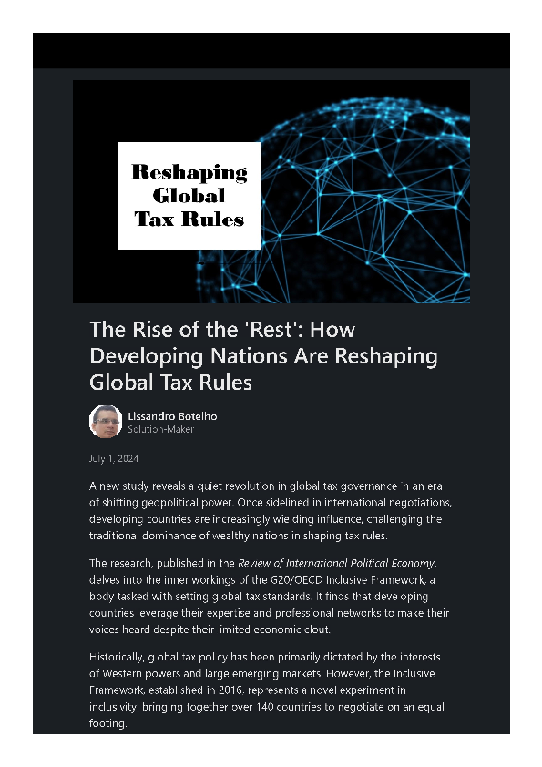 (PDF) Reshaping Global Tax Rules