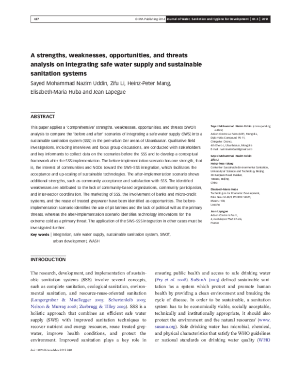 (PDF) A Strengths, Weaknesses, Opportunities, and Threats (SWOT) Analysis of ChatGPT Integration ...