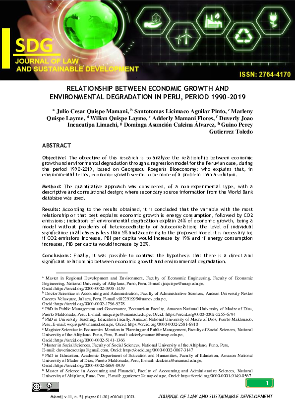 (PDF) Relationship Between Economic Growth and Environmental ...