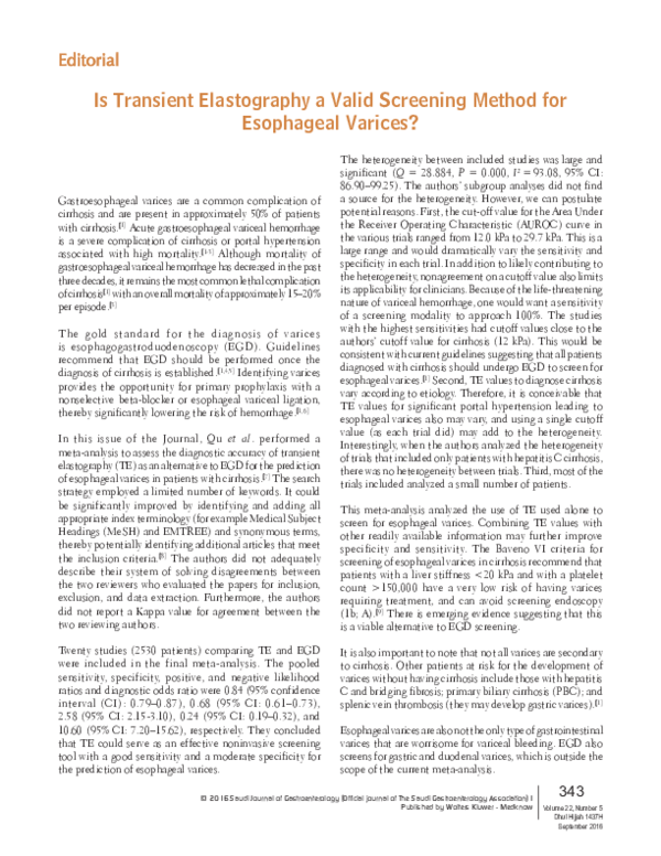 (PDF) Is transient Elastography a valid screening method for esophageal ...