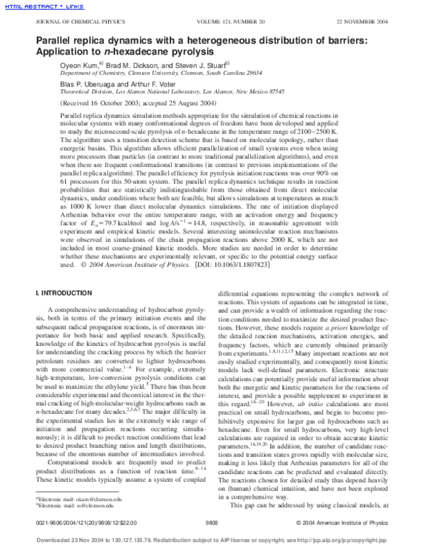 (PDF) Parallel replica dynamics with a heterogeneous distribution of ...