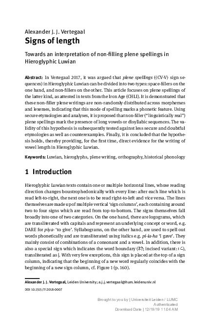 (PDF) Signs of length