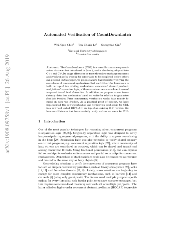 (PDF) Automated Verification of CountDownLatch